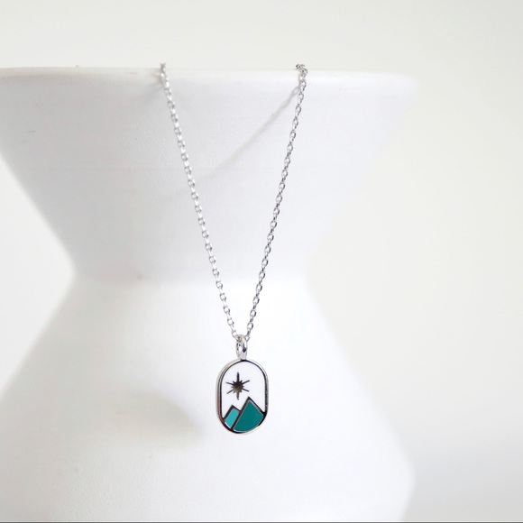 SB Glam | Jewelry | Mountain Landscape Pendant Necklace | Poshmark